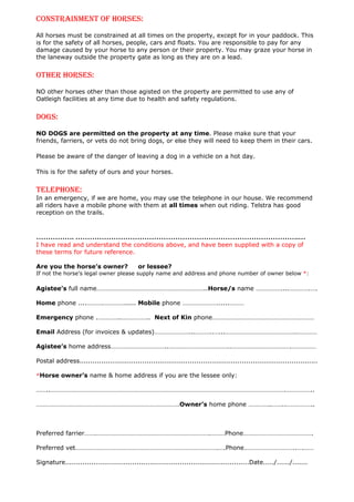 agistment contract | PDF