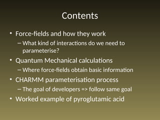 Forcefield parameterization using CHARMM | PPT