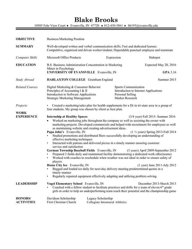 Blake Brooks Resume | PDF