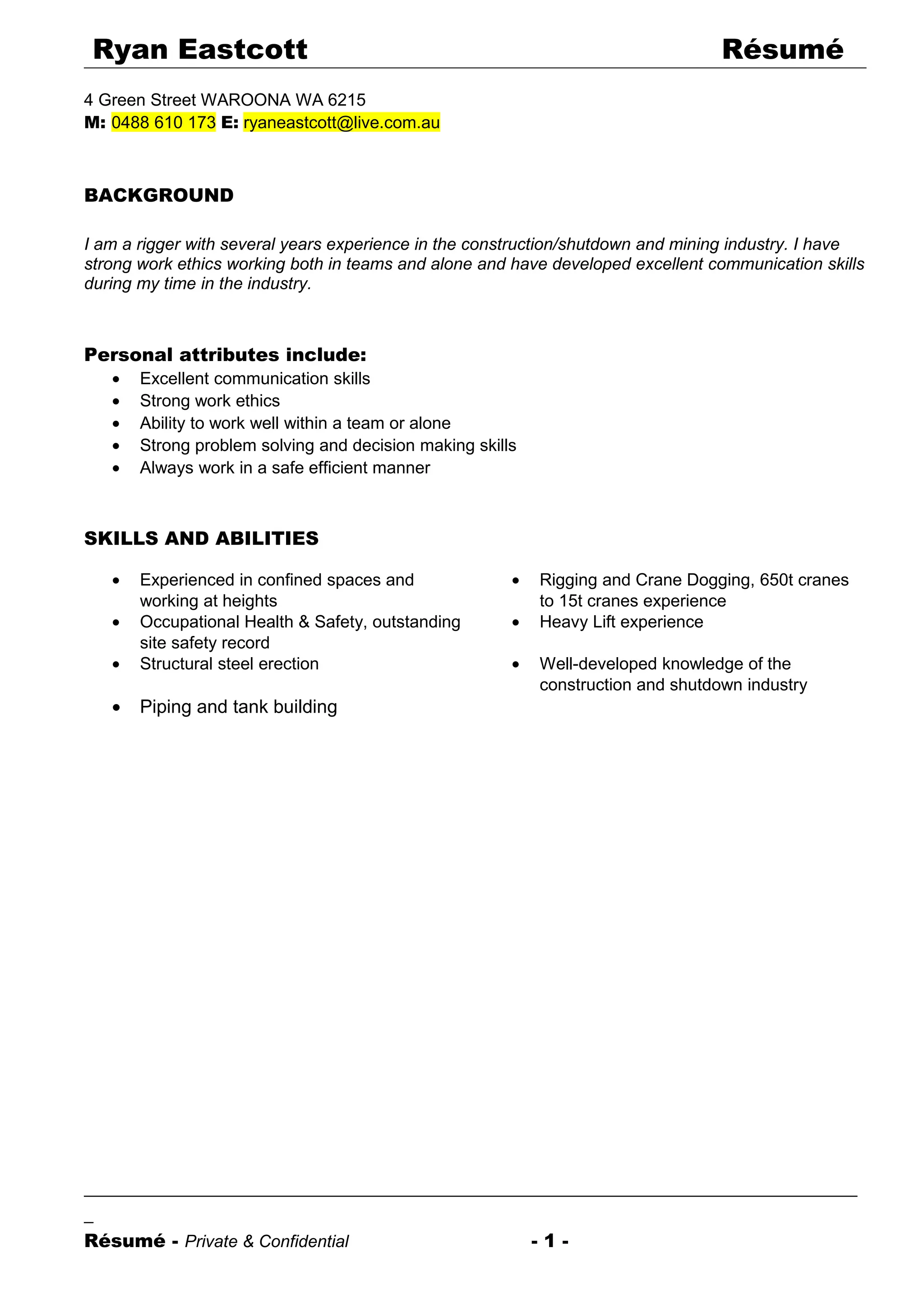 resume2015 | DOC