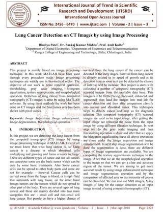 Lung Cancer Detection on CT Images by using Image Processing | PDF ...