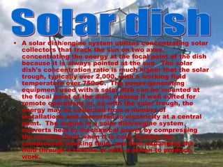 Solar energy and solar Thermal Concentrator | PPT