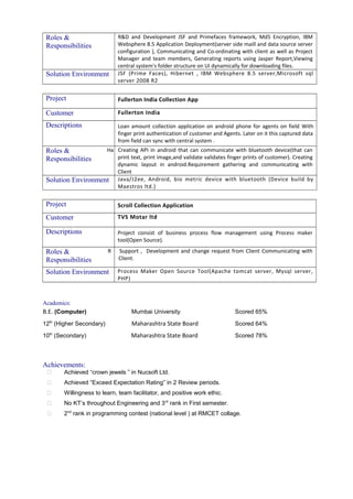 Resume Tushar Kadam | PDF
