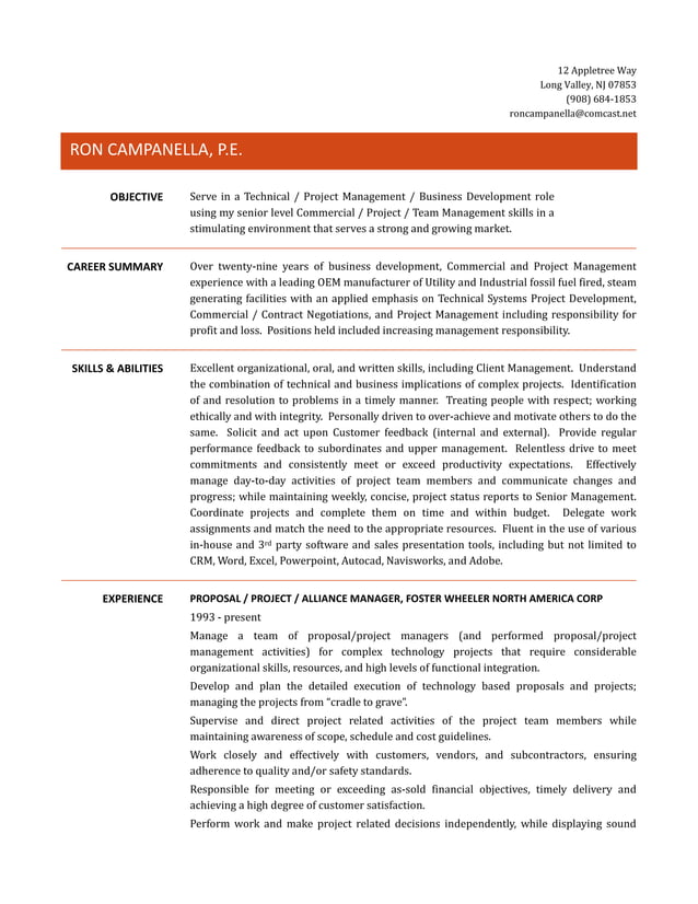 Ron Campanella Resume January 2017 | PDF