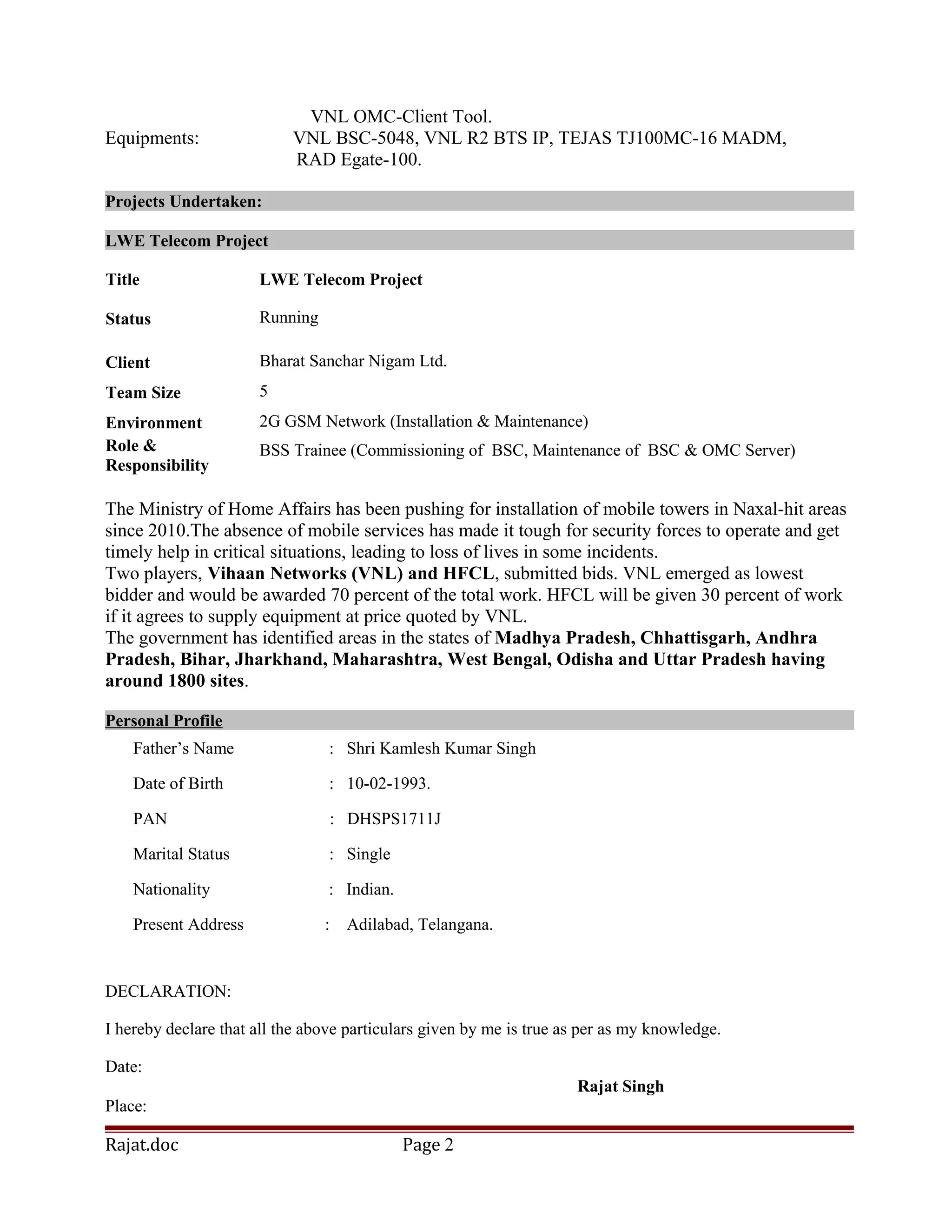 Rajat Singh_CV | DOC