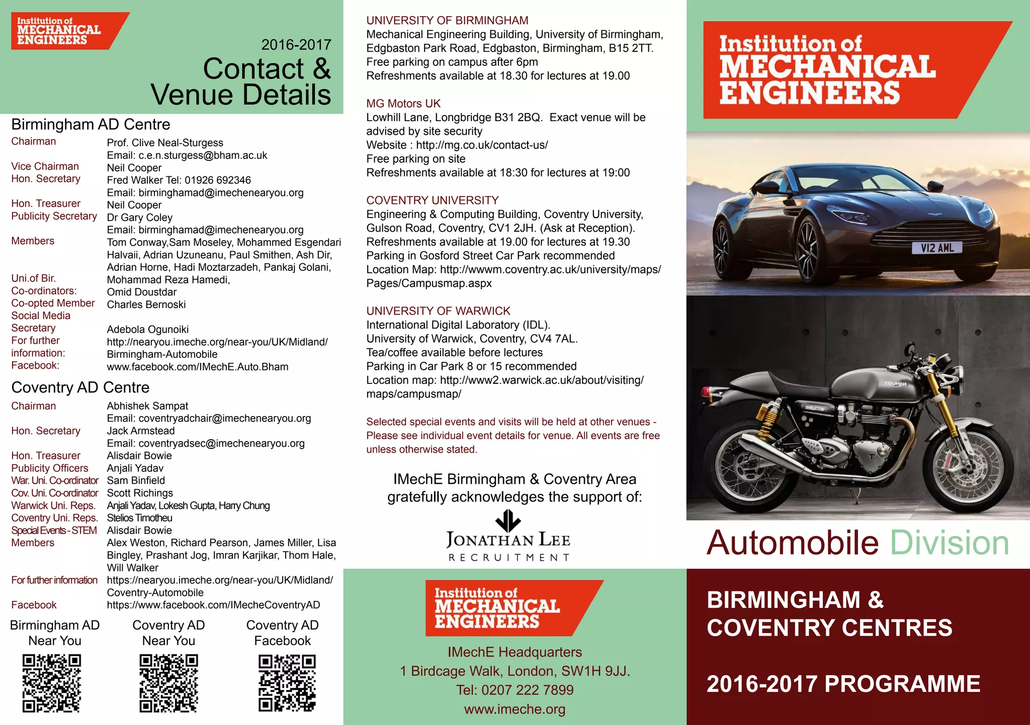 IMechE Birmingham and Coventry 2016 | PDF