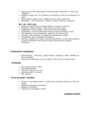 Sambhav CV | DOCX | Business Accounting & Finance | Business