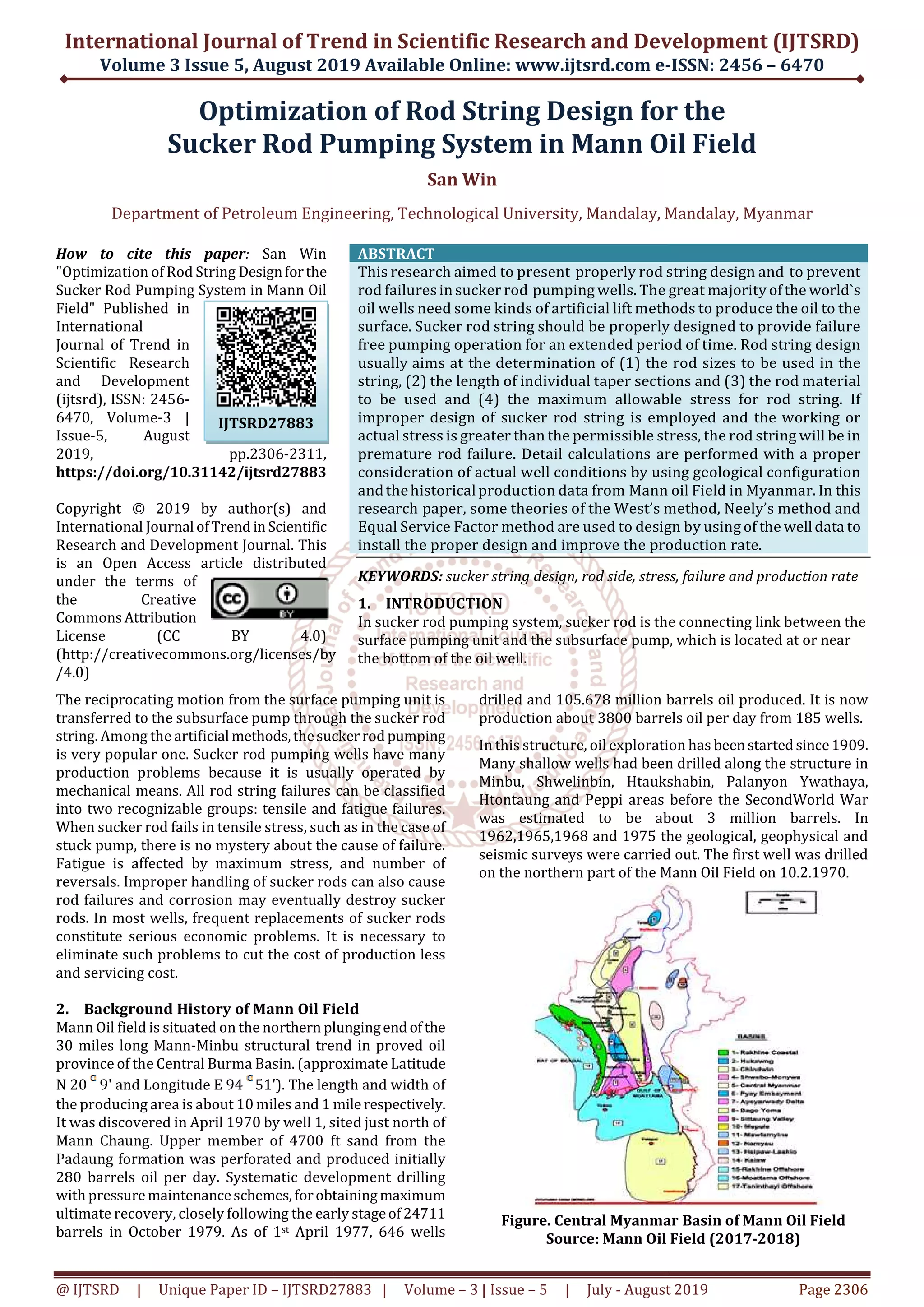 Optimization of Rod String Design for the Sucker Rod Pumping System in Mann Oil Field | PDF