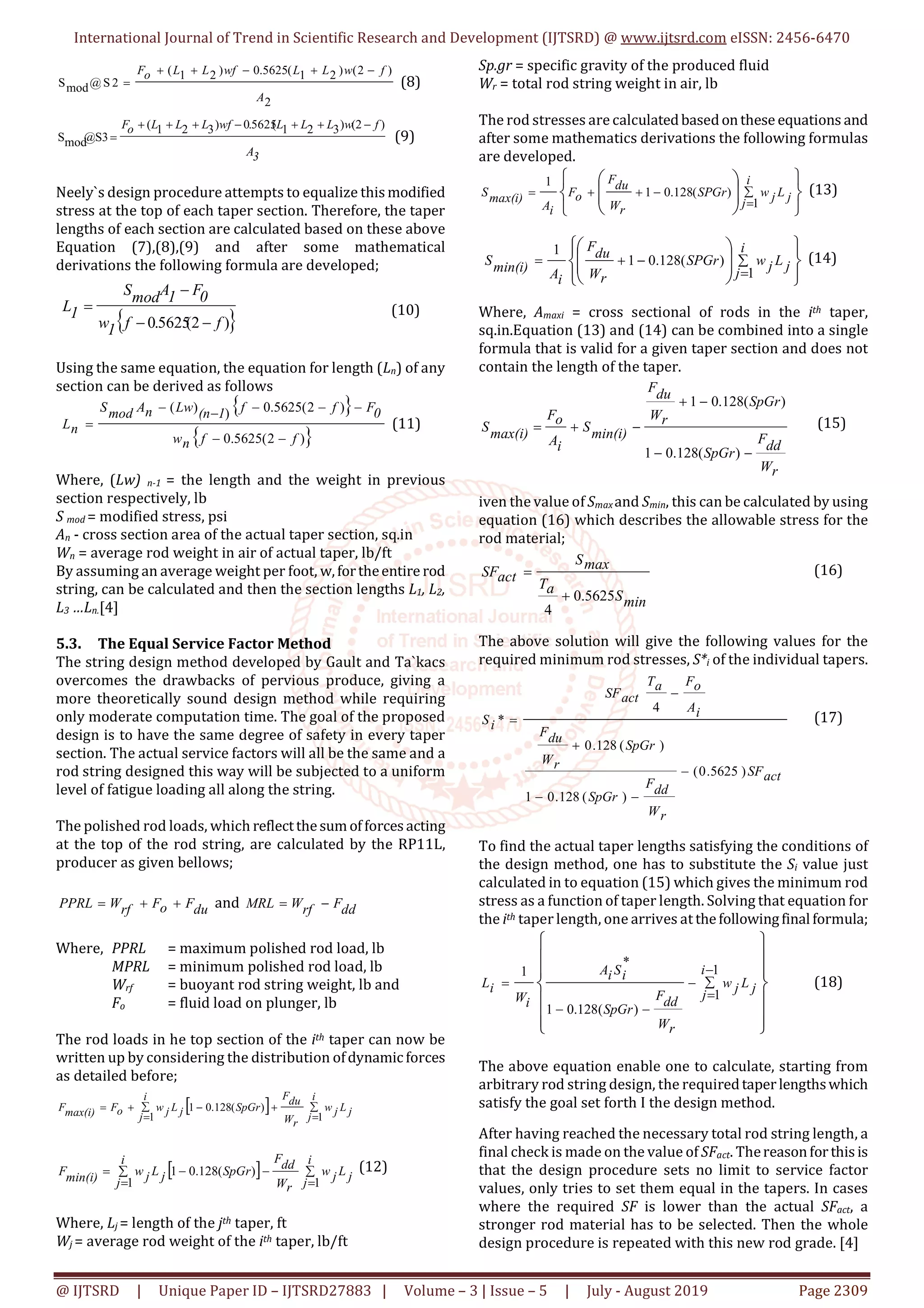 Optimization of Rod String Design for the Sucker Rod Pumping System in ...