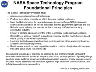 Investments in the Future: NASA's Technology and Programs | PPT