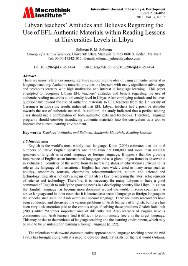 Reading Material: Authentic Materials in Reading Lessons | PDF