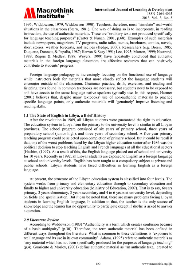 Reading Material: Authentic Materials in Reading Lessons | PDF