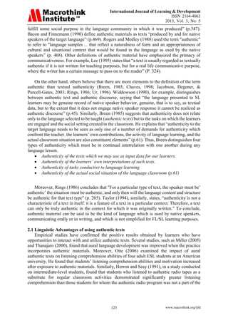 Reading Material: Authentic Materials in Reading Lessons | PDF