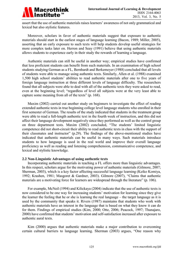 Reading Material: Authentic Materials in Reading Lessons | PDF