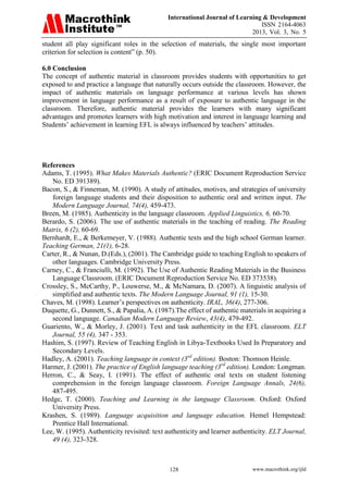 Reading Material: Authentic Materials in Reading Lessons | PDF