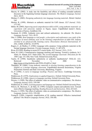 Reading Material: Authentic Materials in Reading Lessons | PDF