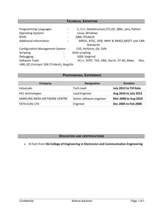 KISHORE_RESUME_Ver2.0 | PDF