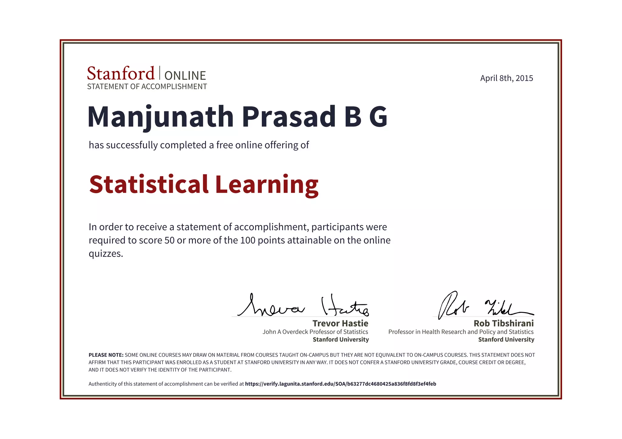 Statement Accomplishment | PDF