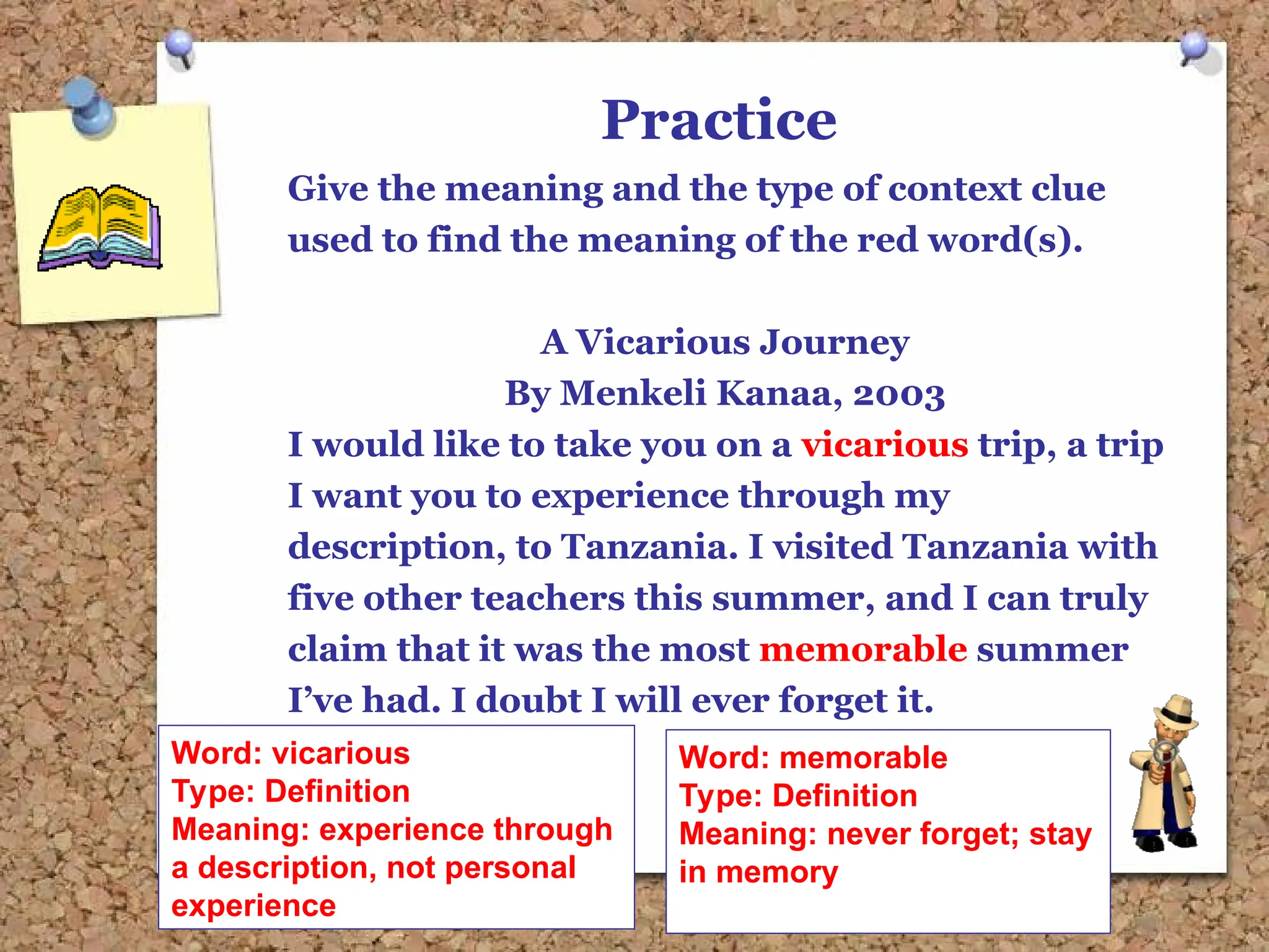 Context clue slides to learn ELA for grade 6 | PPT