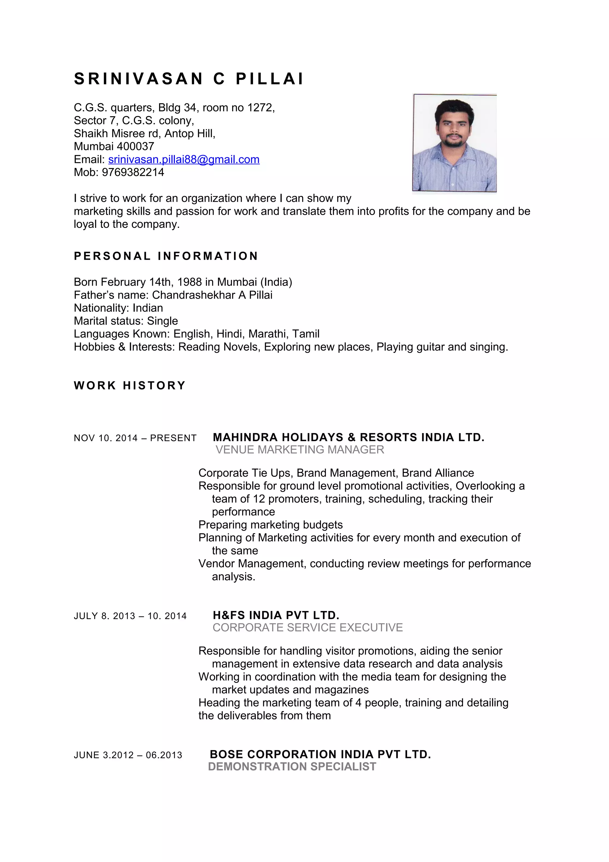 Srinivasan new cv | PDF