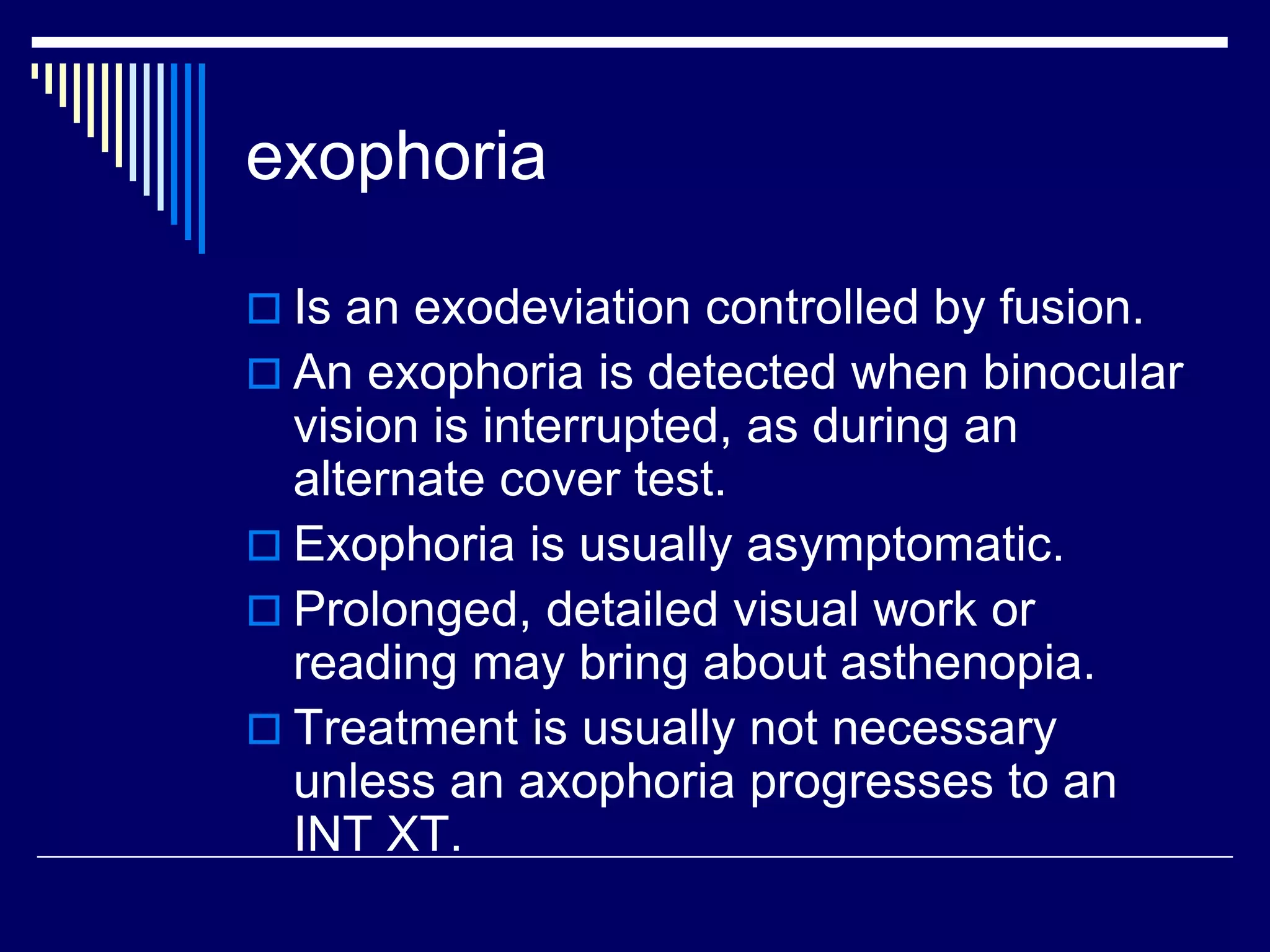 Exodeviations | PPT | Eye and Vision Conditions | Diseases and Conditions