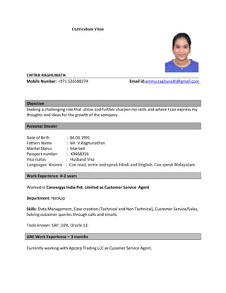 chitra cv (2) (1) (2) (1) | DOC | Business | Business and Finance