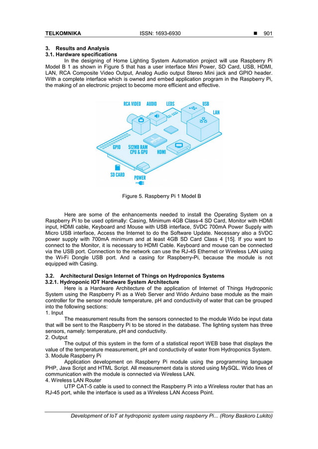 Development Of Iot At Hydroponic System Using Raspberry Pi Pdf