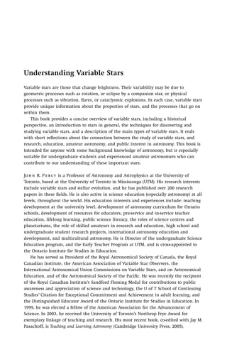 Understanding Variable Stars 1st John R Percy | PDF