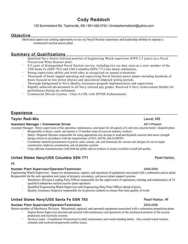 Reddoch Ops Resume | PDF