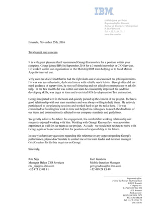 Recommendation letter Georgi Karavasilev | PDF | Human Resources | Business