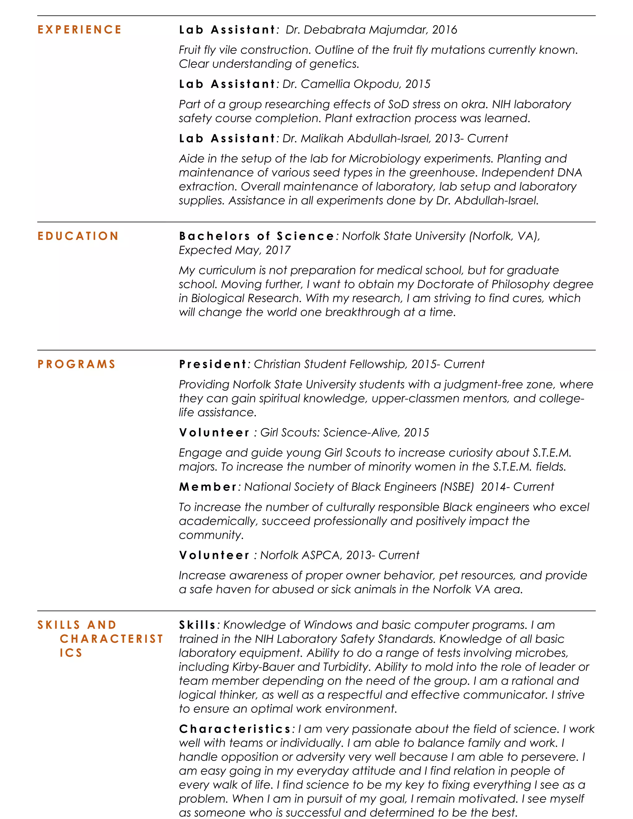 Chelsee Smith Resume | DOC