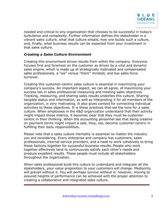 Create A Sales Culture That Delivers Sales - White Paper | PDF