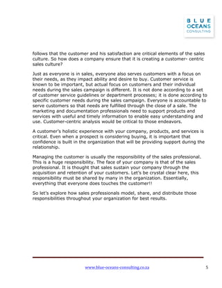 Create A Sales Culture That Delivers Sales - White Paper | PDF