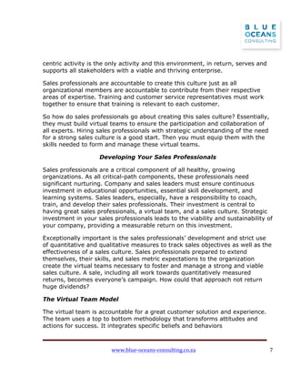 Create A Sales Culture That Delivers Sales - White Paper | PDF