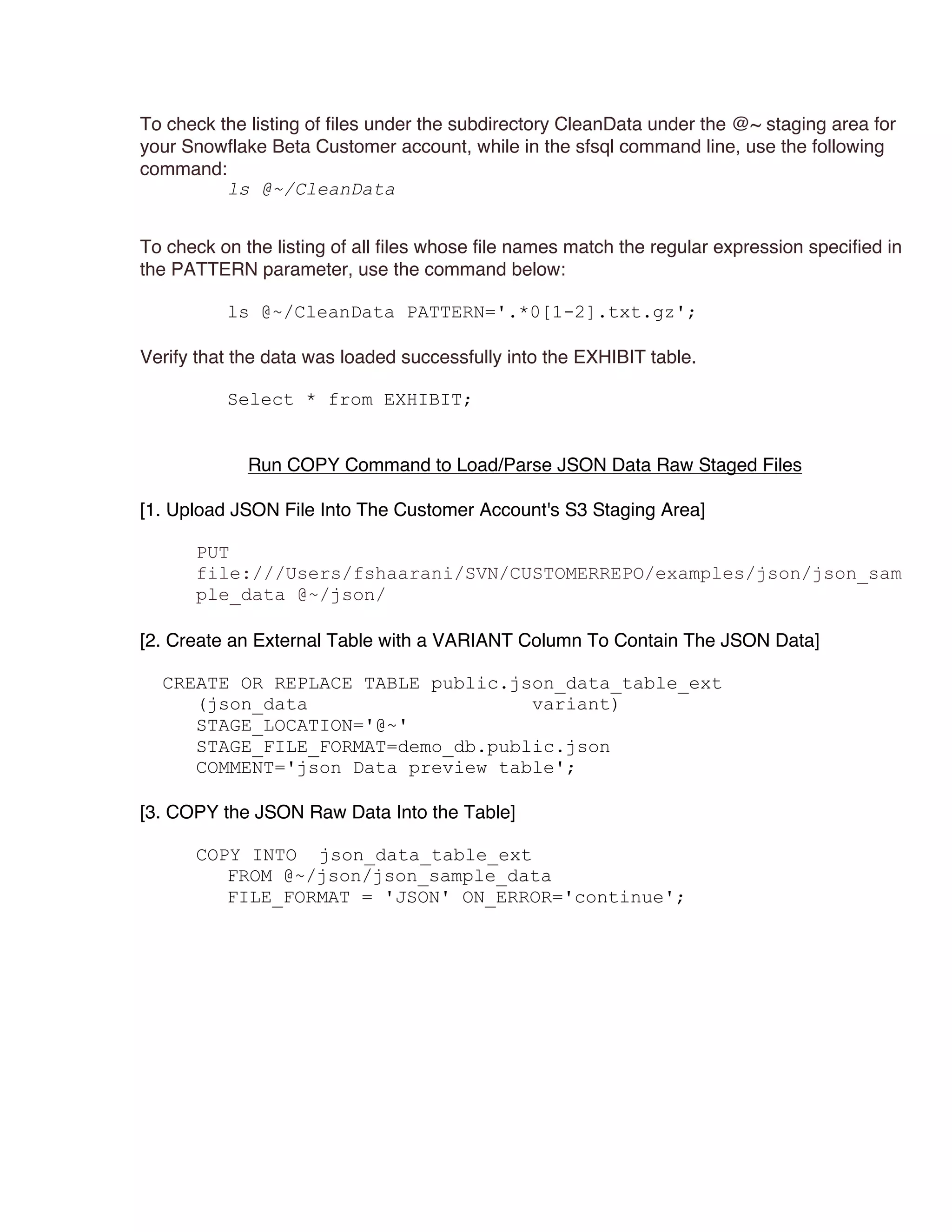 Load & Unload Data TO and FROM Snowflake (By Faysal Shaarani) | PDF