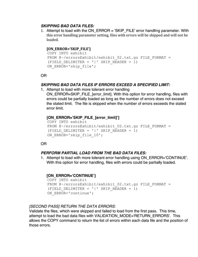 Load & Unload Data TO and FROM Snowflake (By Faysal Shaarani) | PDF