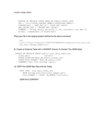 Load & Unload Data TO and FROM Snowflake (By Faysal Shaarani) | PDF