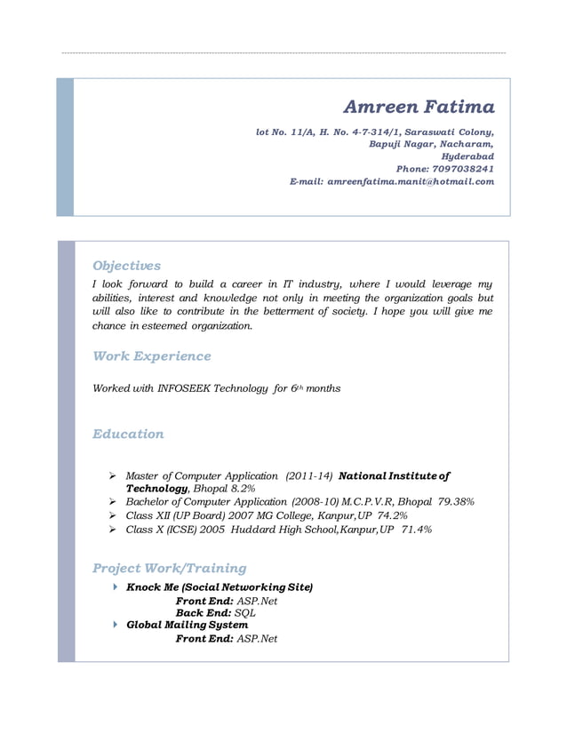 amreen_fatima_CV_updated | DOCX | Computing | Technology & Computing