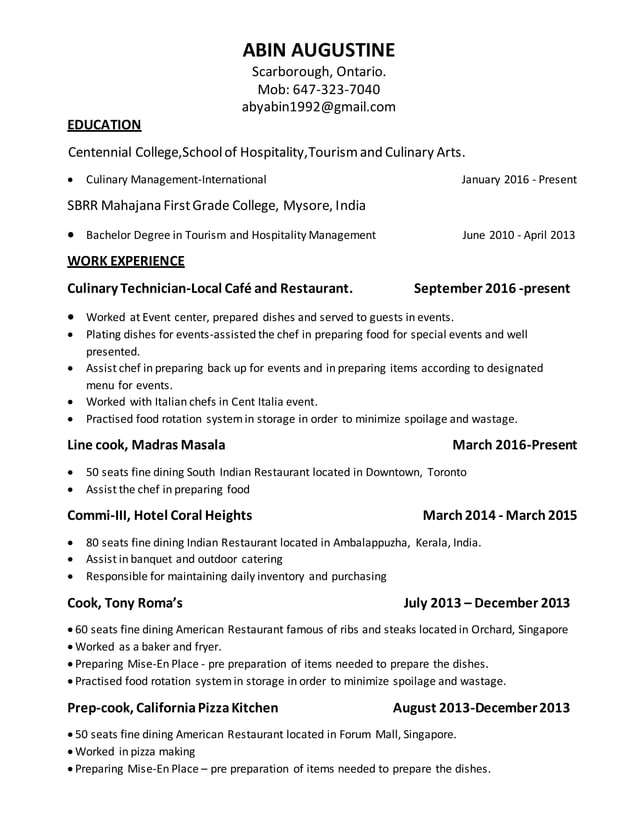 RESUME ABIN | DOCX | Cooking | Food & Drink
