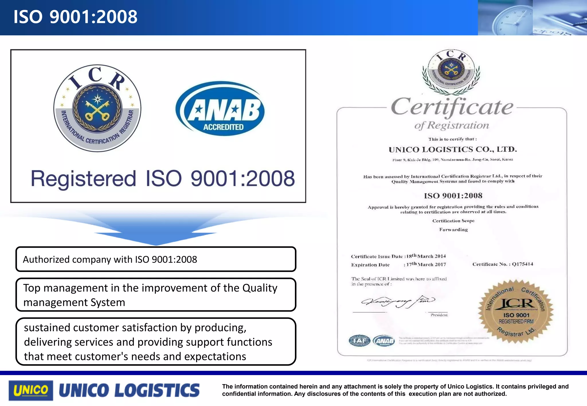 Unico Logistics Company Profile | PDF