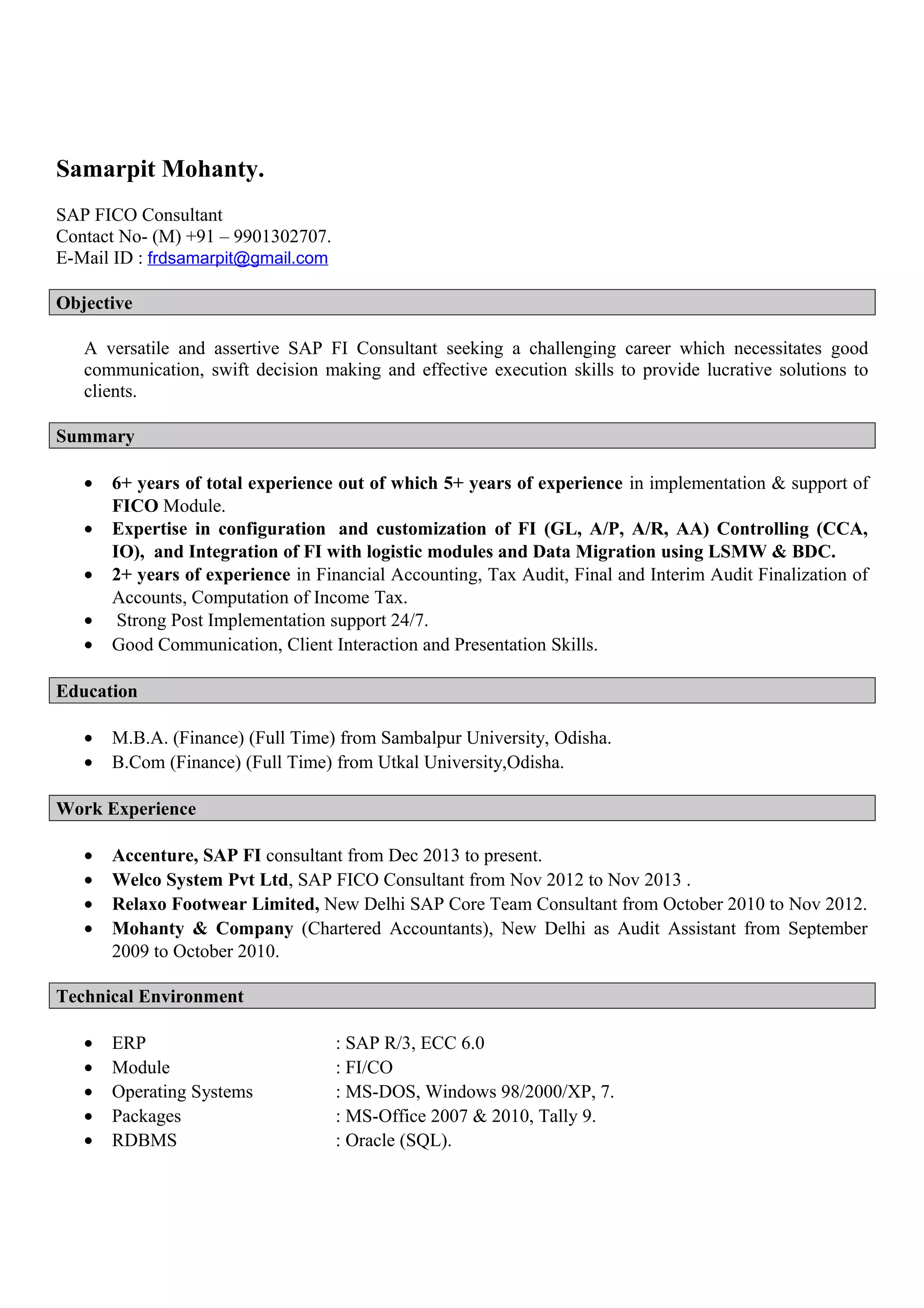 Resume_Sap | PDF