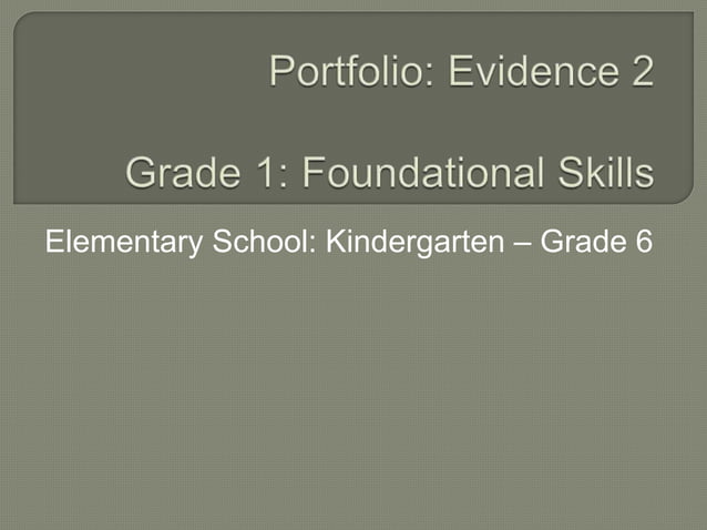 Foundational Skills Grade 1 | PPT