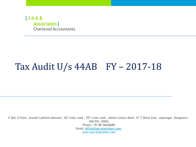 44AB Tax Audit Check List FY- 2017-18 | PPT