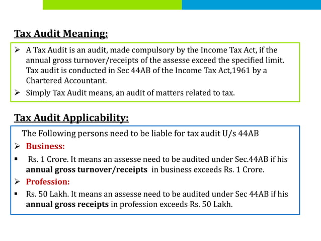 Revised 3CD of 44AB Tax Audit Check List FY 2017-18 | PPT
