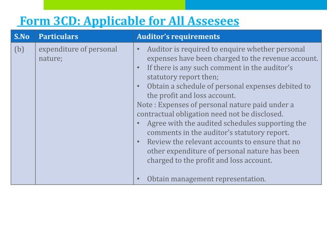 Revised 3CD of 44AB Tax Audit Check List FY 2017-18 | PPT