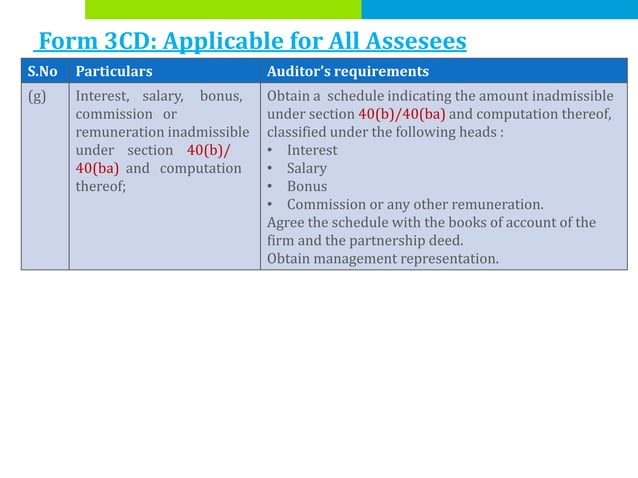 Revised 3CD of 44AB Tax Audit Check List FY 2017-18 | PPT