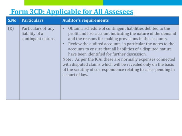 Revised 3CD of 44AB Tax Audit Check List FY 2017-18 | PPT