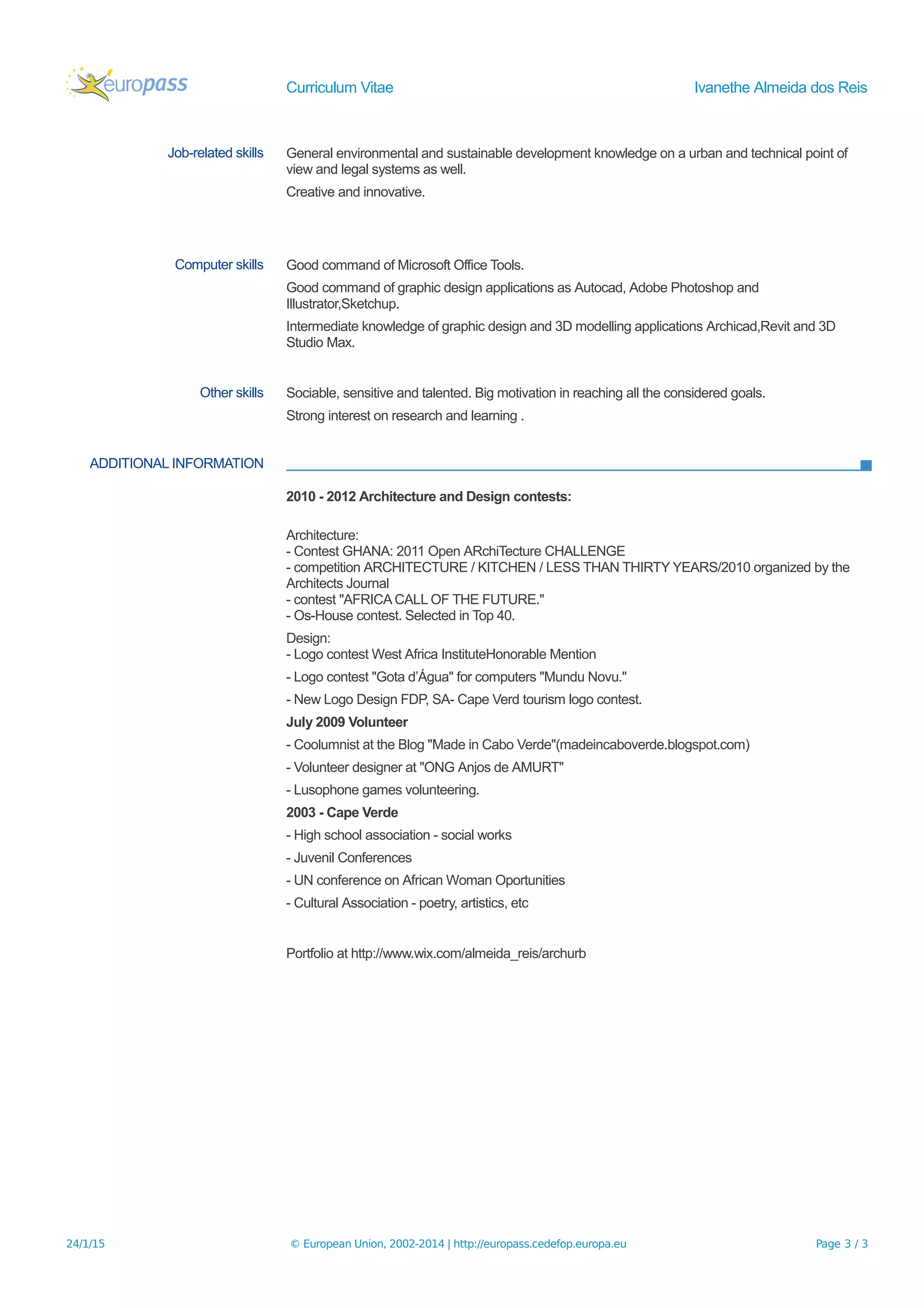 Europass-CV-20150124-AlmeidaDosReis-EN | PDF