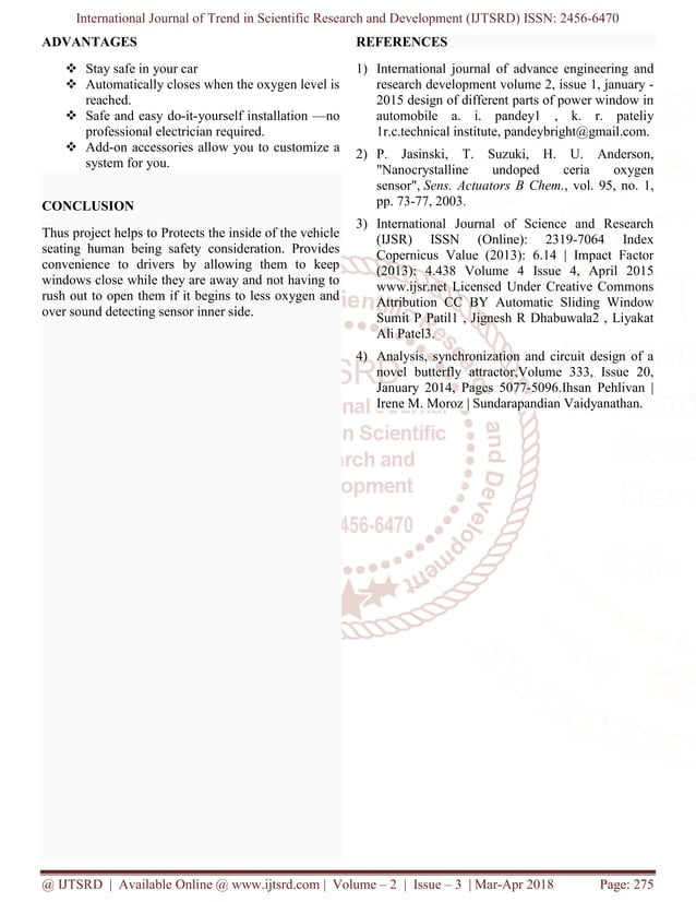 Automatic Car Window Opening System by using Oxygen and Sound Sensor | PDF
