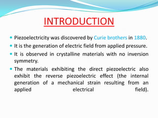Piezoelectricity & Its Applications | PPTX